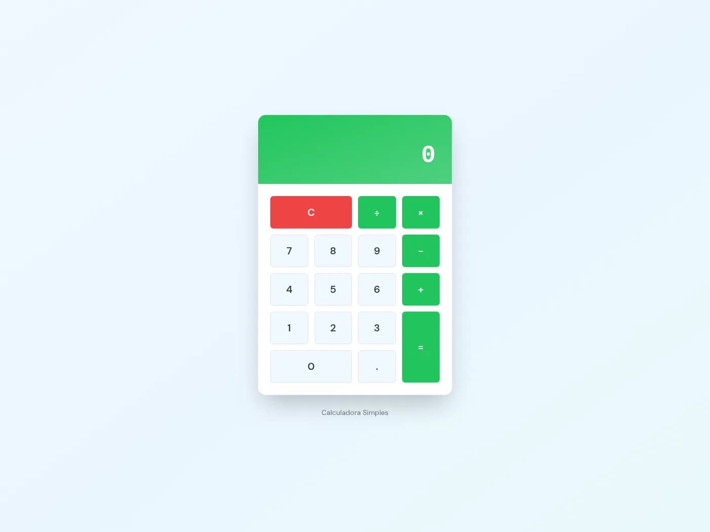 Calculadora Simples em HTML e JavaScript