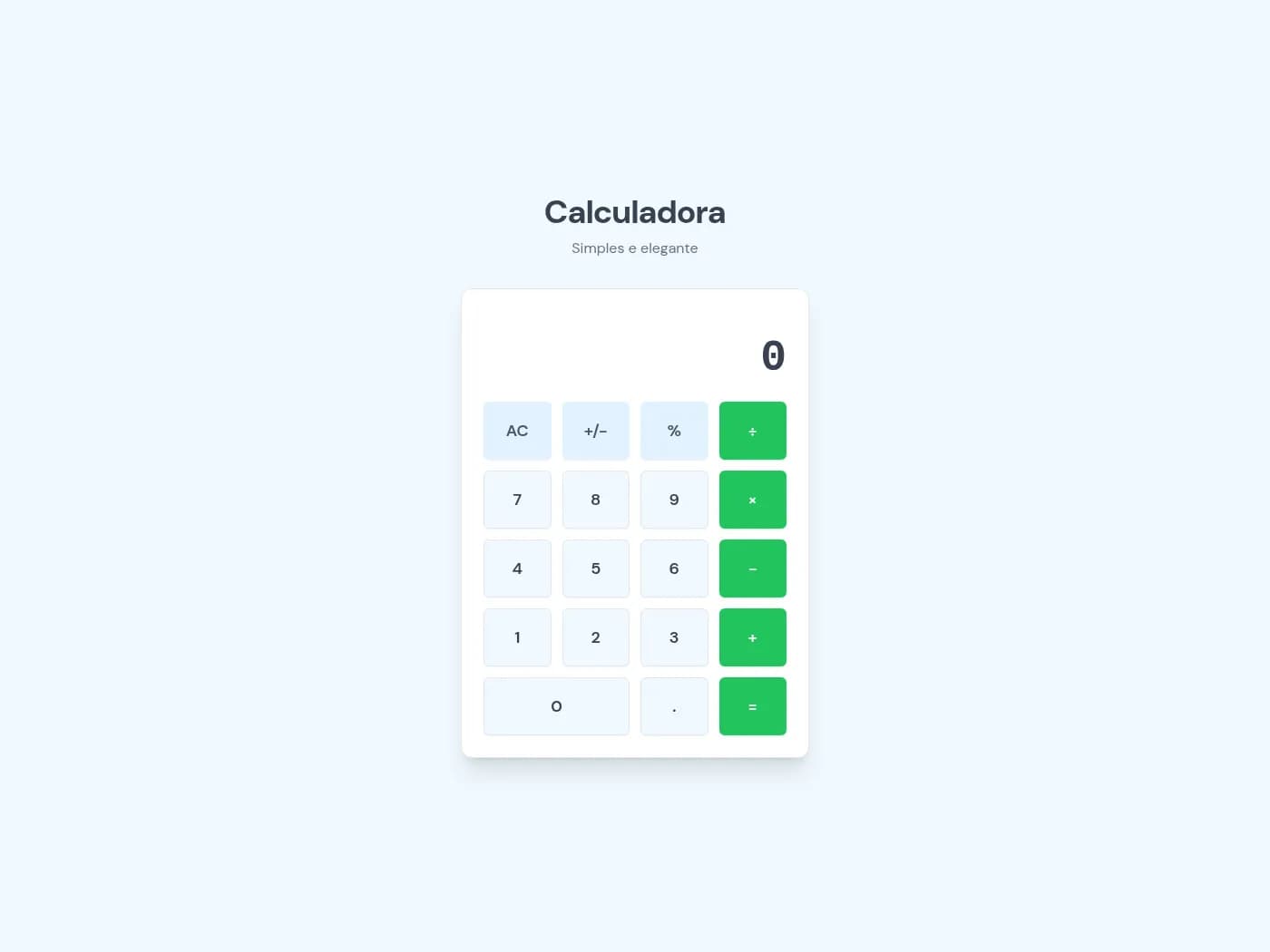 Calculadora Simples para Web