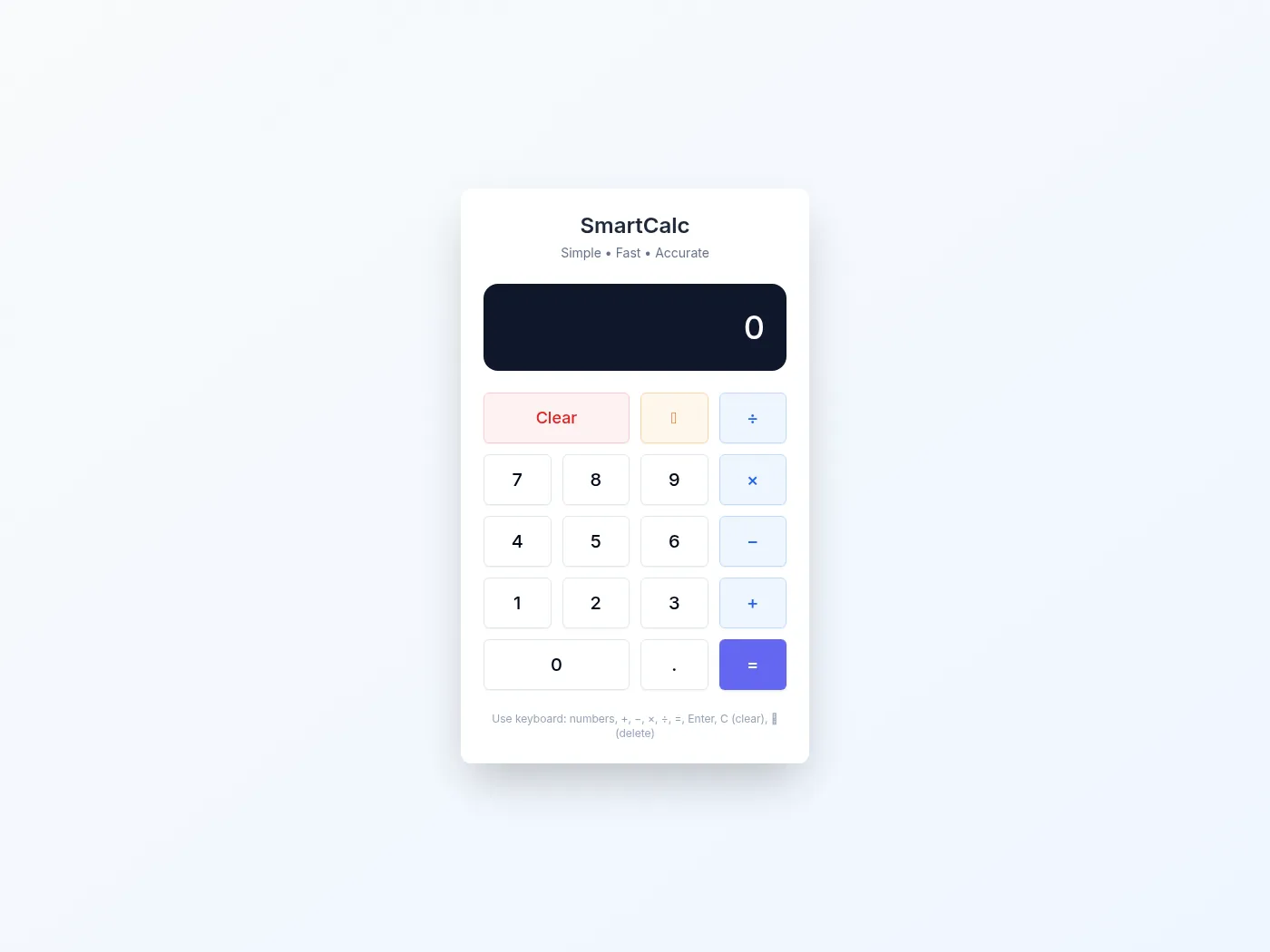 SmartCalc: Super Simple Online Calculator