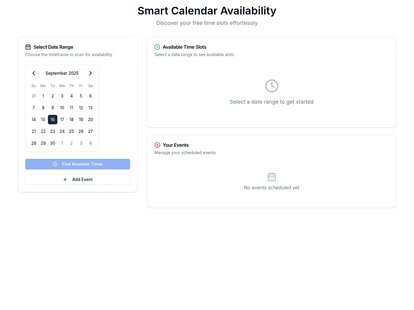 Smart Calendar Availability Finder