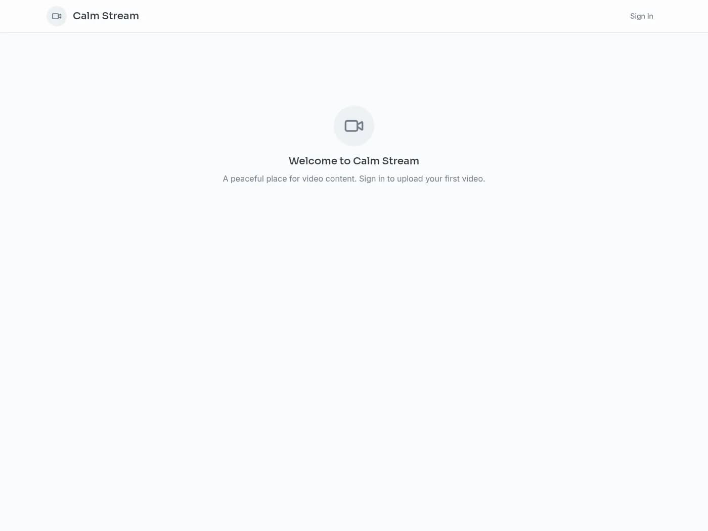 Calm Stream: Tranquil Video Hosting Website