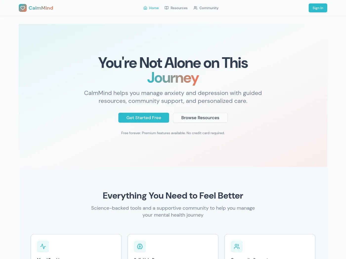 CalmMind Web Platform