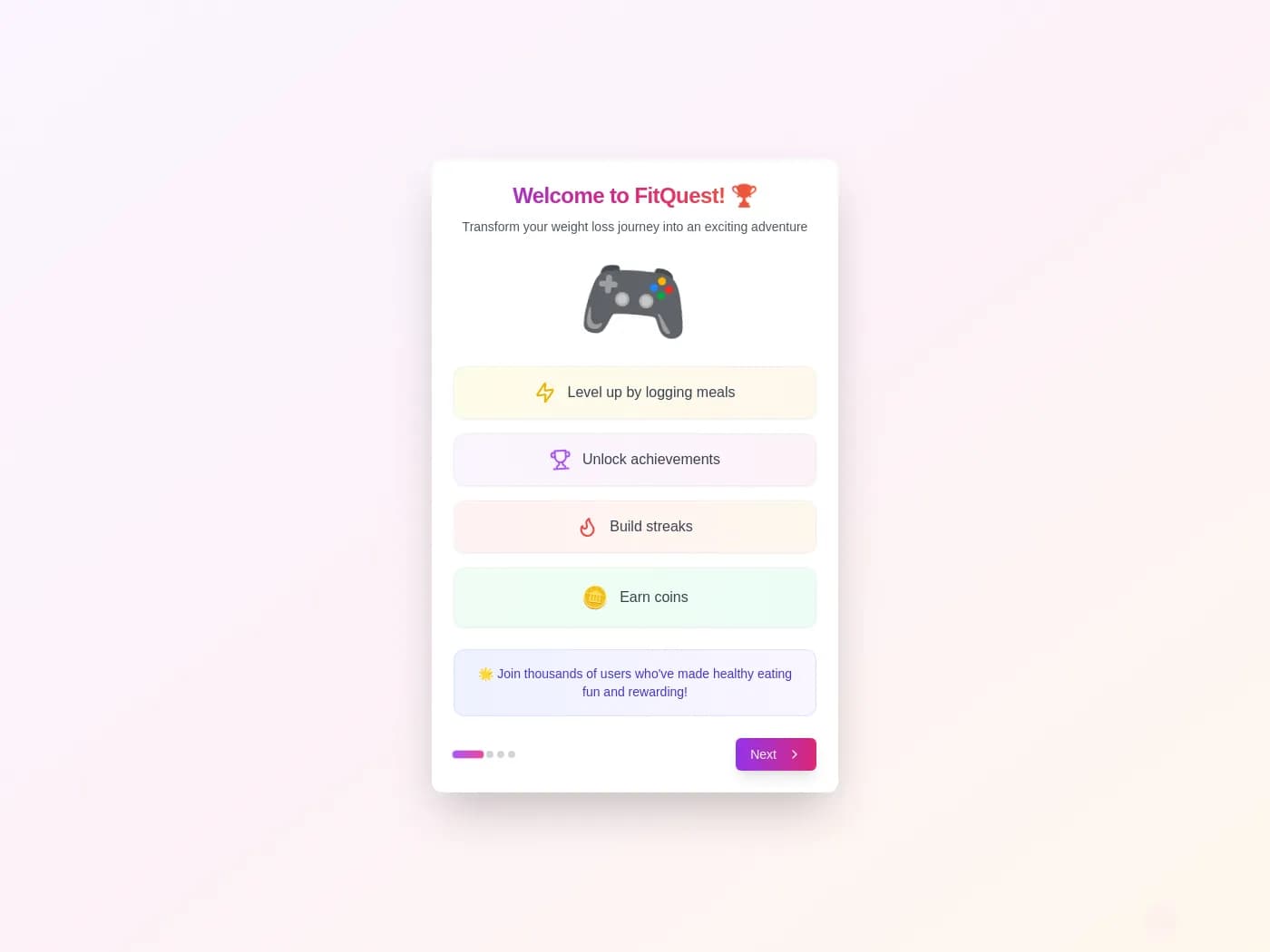 Calorie Quest - Gamified Weight Loss Tracker