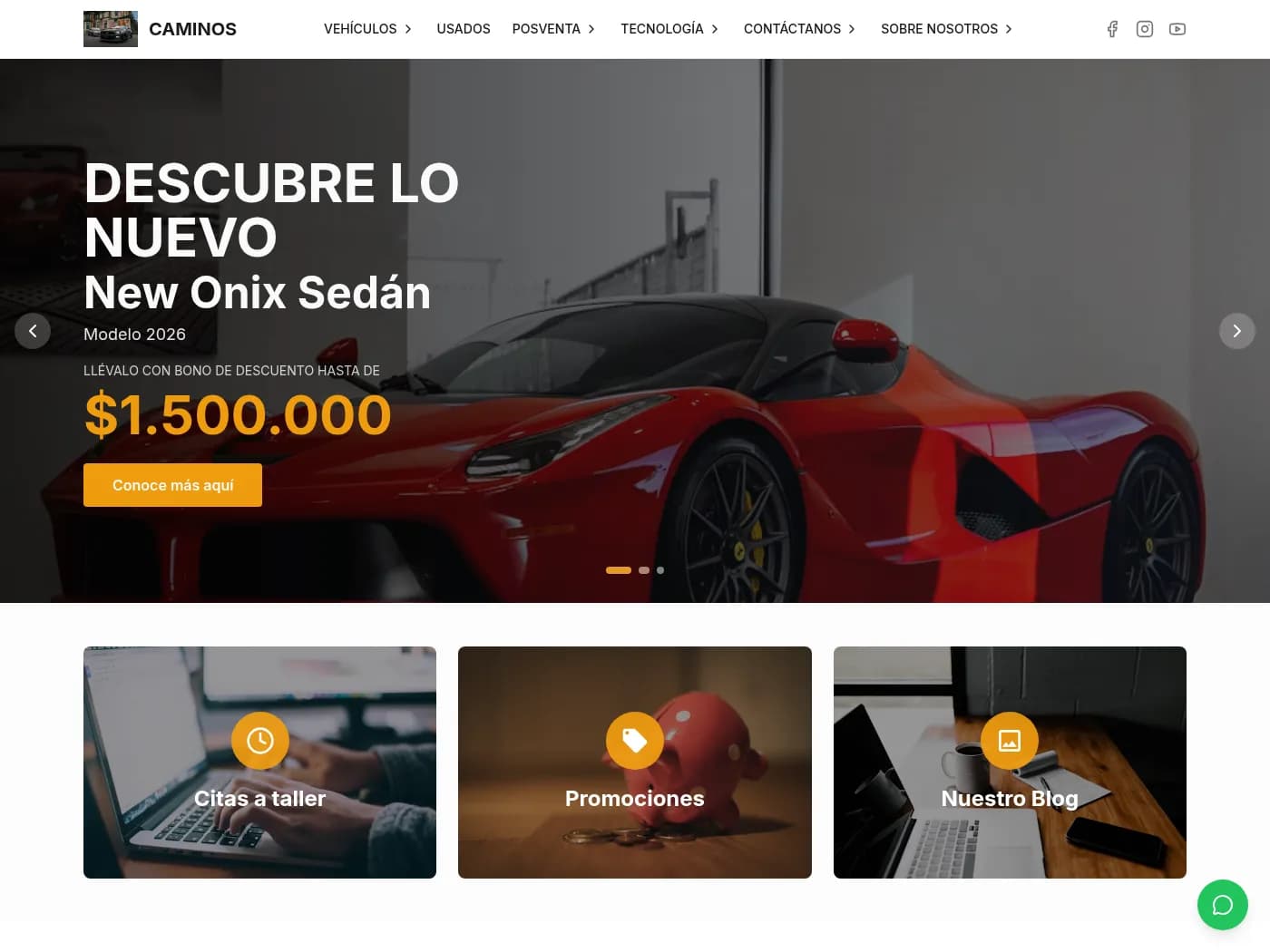 Caminos.com.co Web Clone