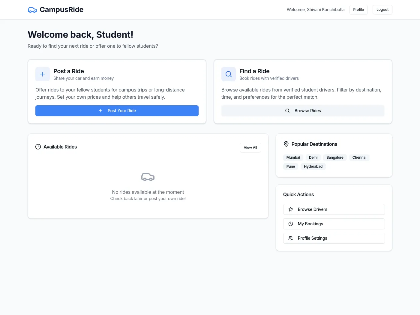 Campus Carpool Ride-Sharing System for Students