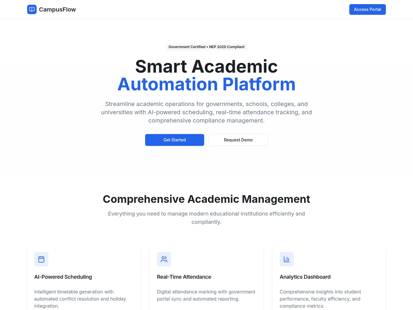CampusFlow – Smart Academic Automation Platform for Educational Institutions