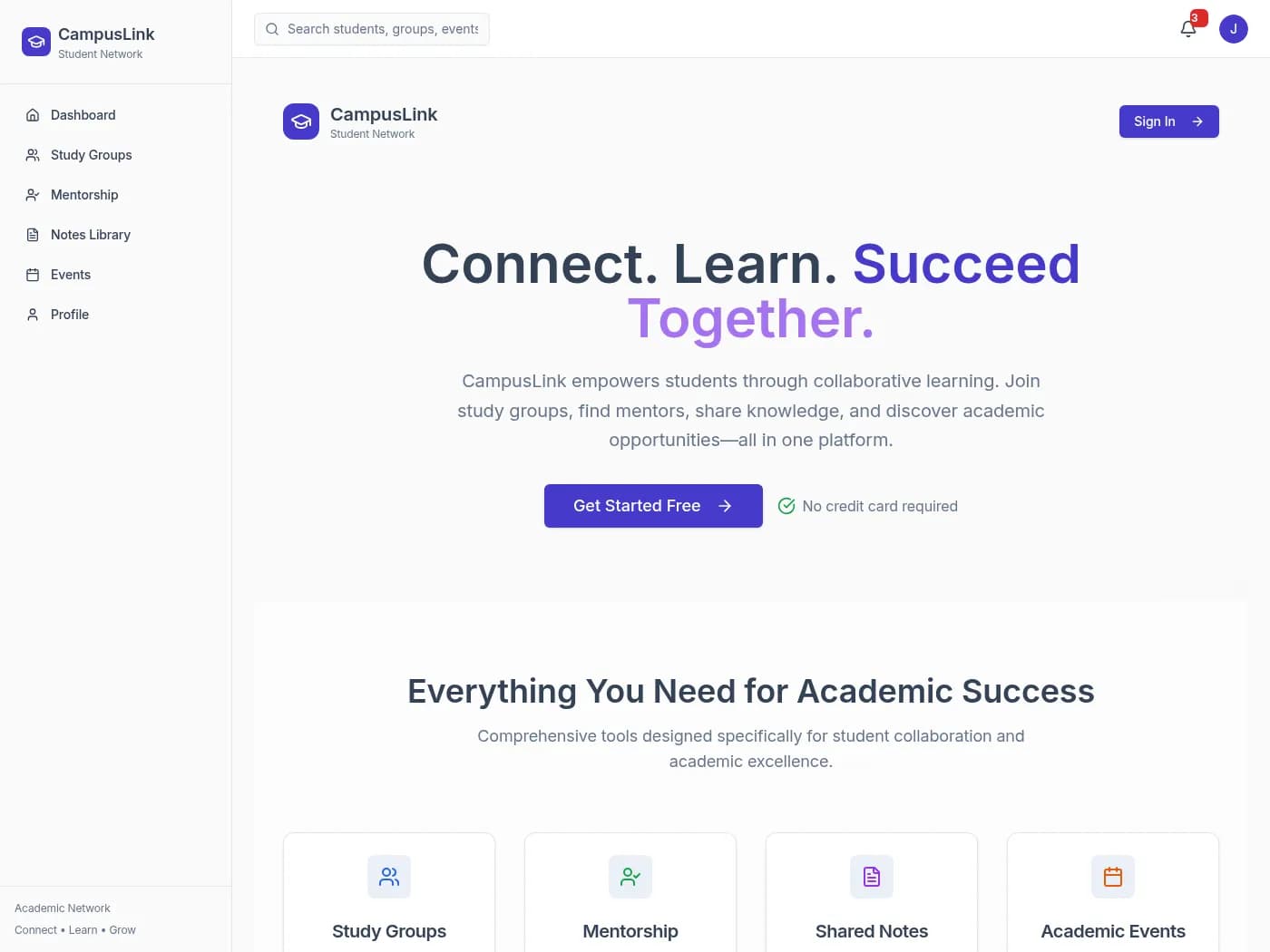 CampusLink - The Student Collaboration & Mentorship Network