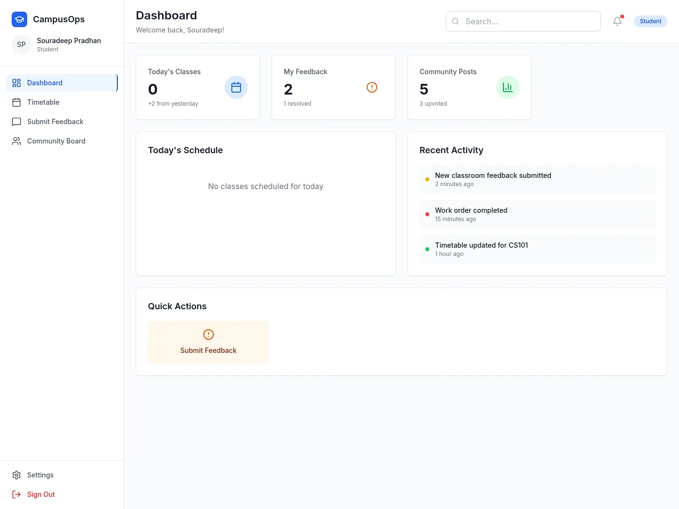 CampusOps: AI-Powered College Resource & Workflow Platform