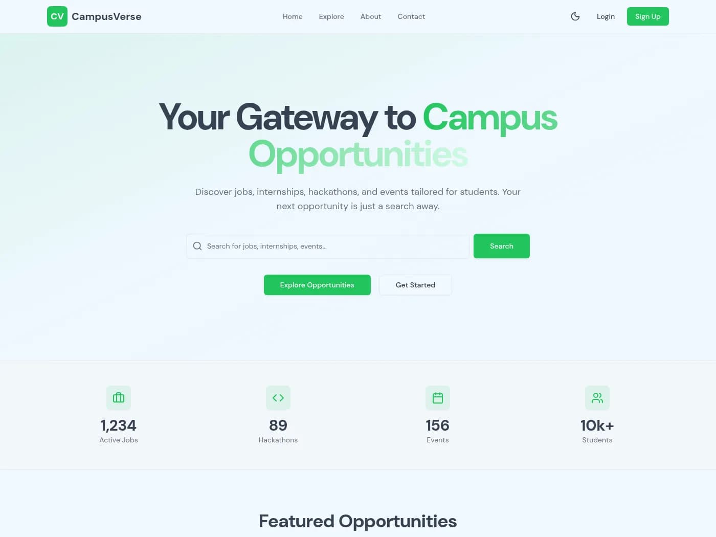 CampusVerse — Dynamic College Opportunities Platform