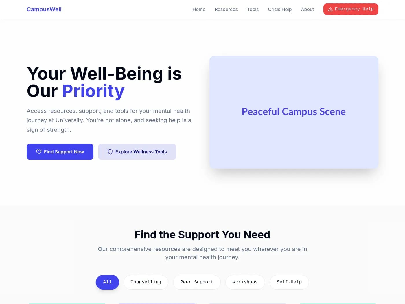 CampusWell – Digital Mental Health & Well-Being Hub for University Students