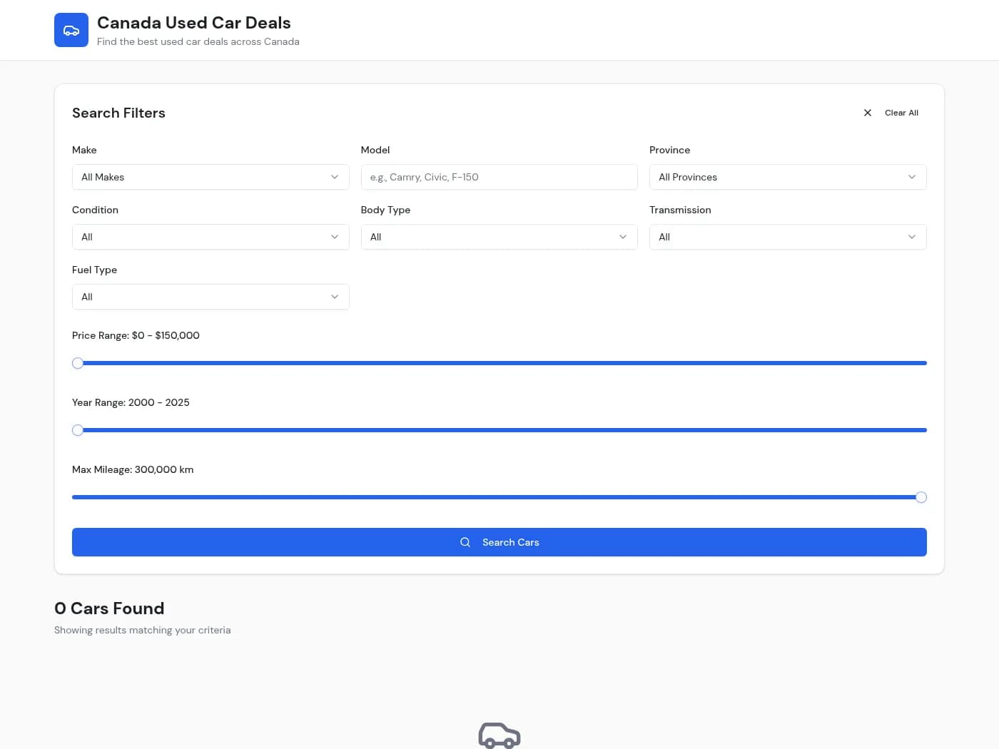 Canada Used Car Deal Finder