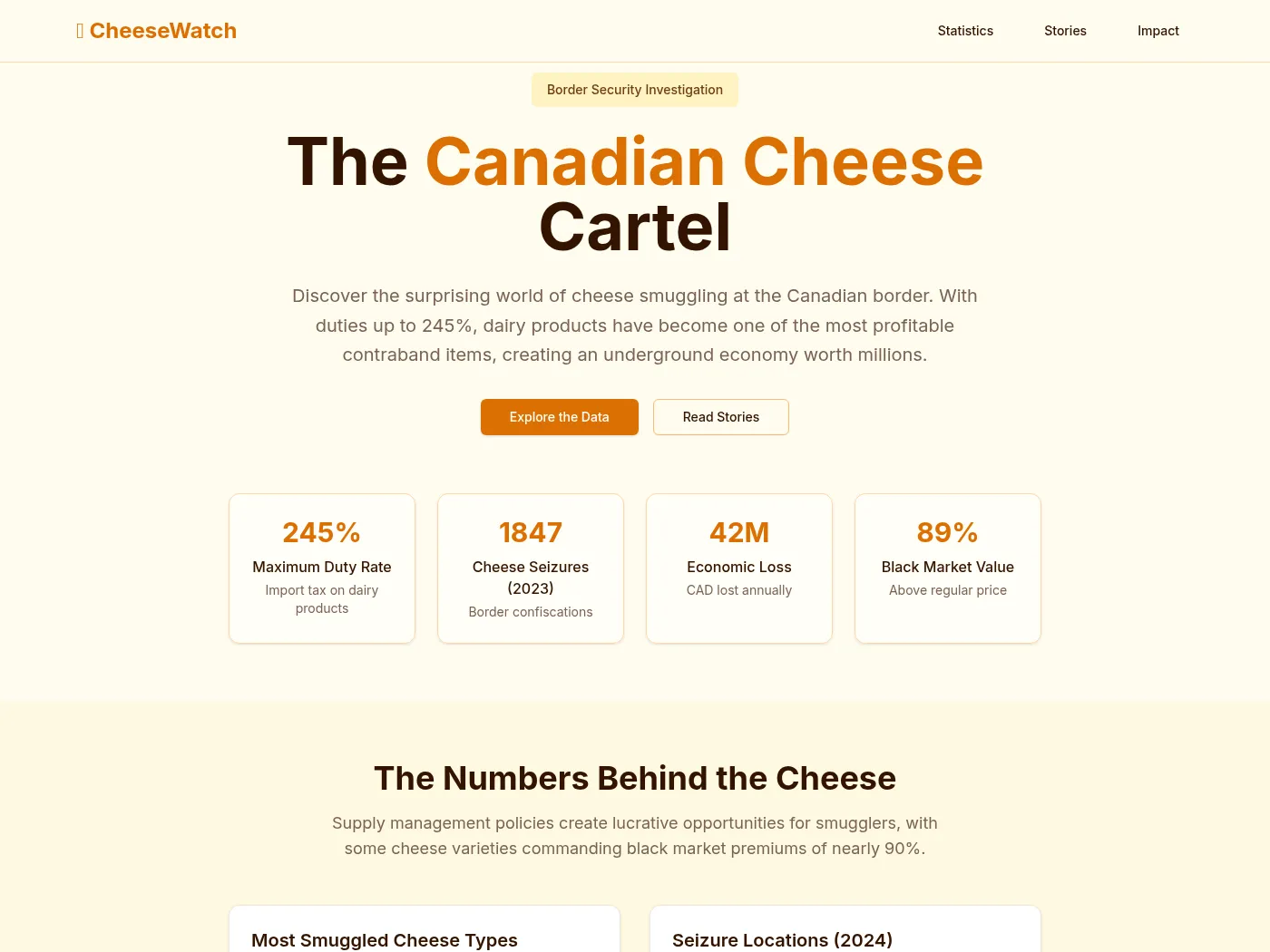 Canadian Cheese Smuggling Insights App