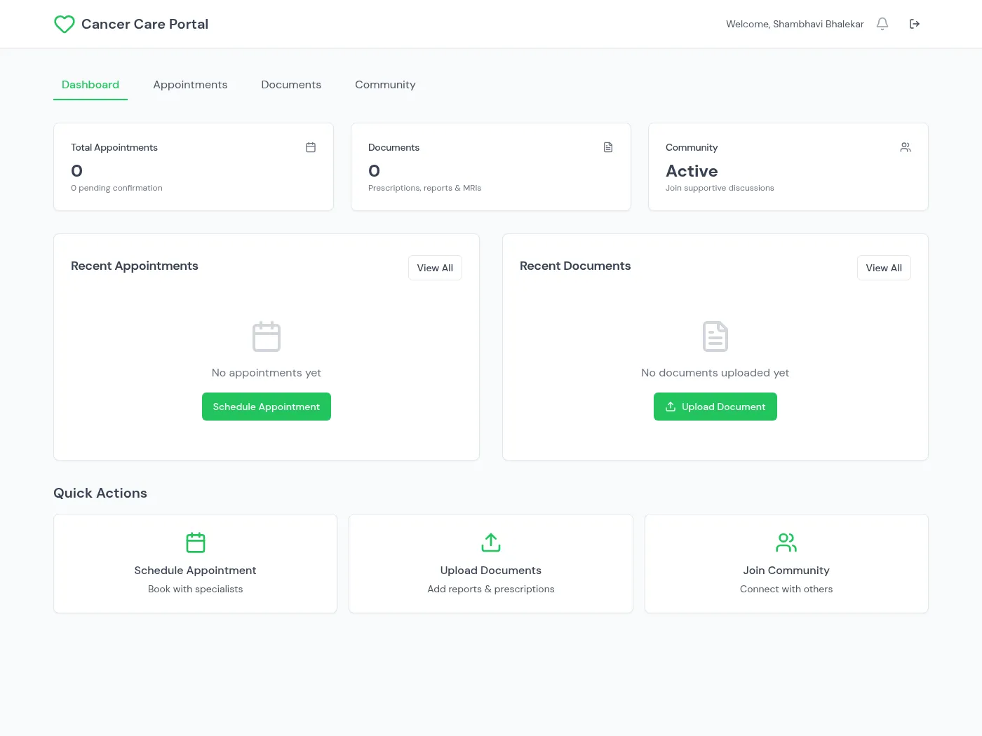 Cancer Care Patient and Doctor Portal