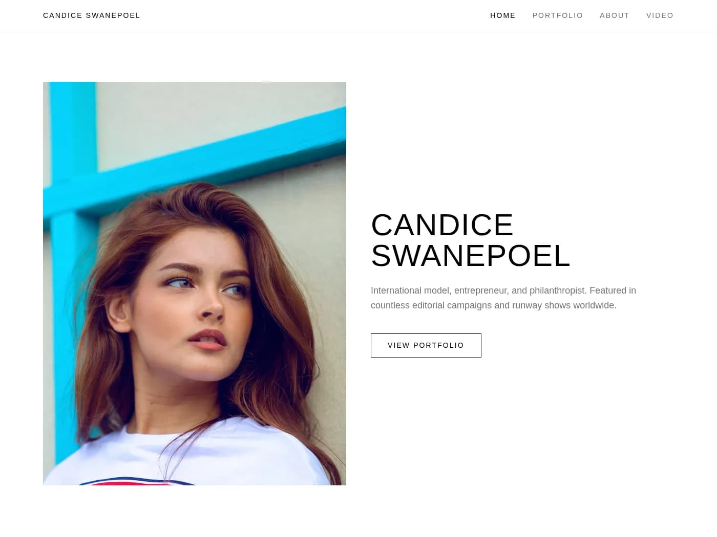 Candice Swanepoel Portfolio Website