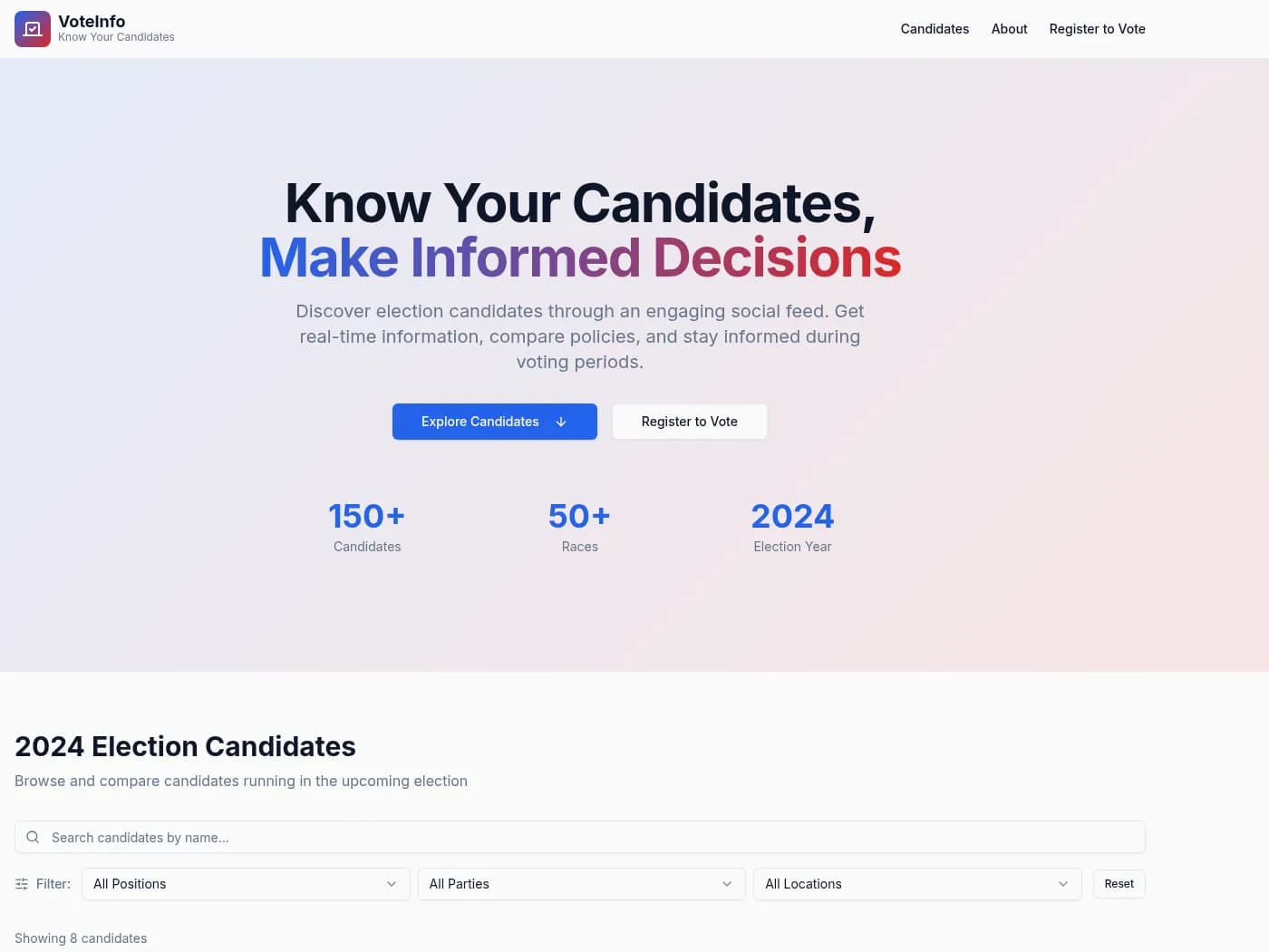 Candidate Social Feed - Election Information App