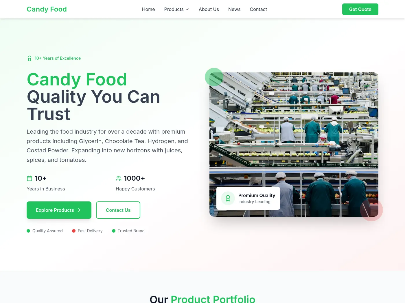 Candy Food Professional Corporate Website