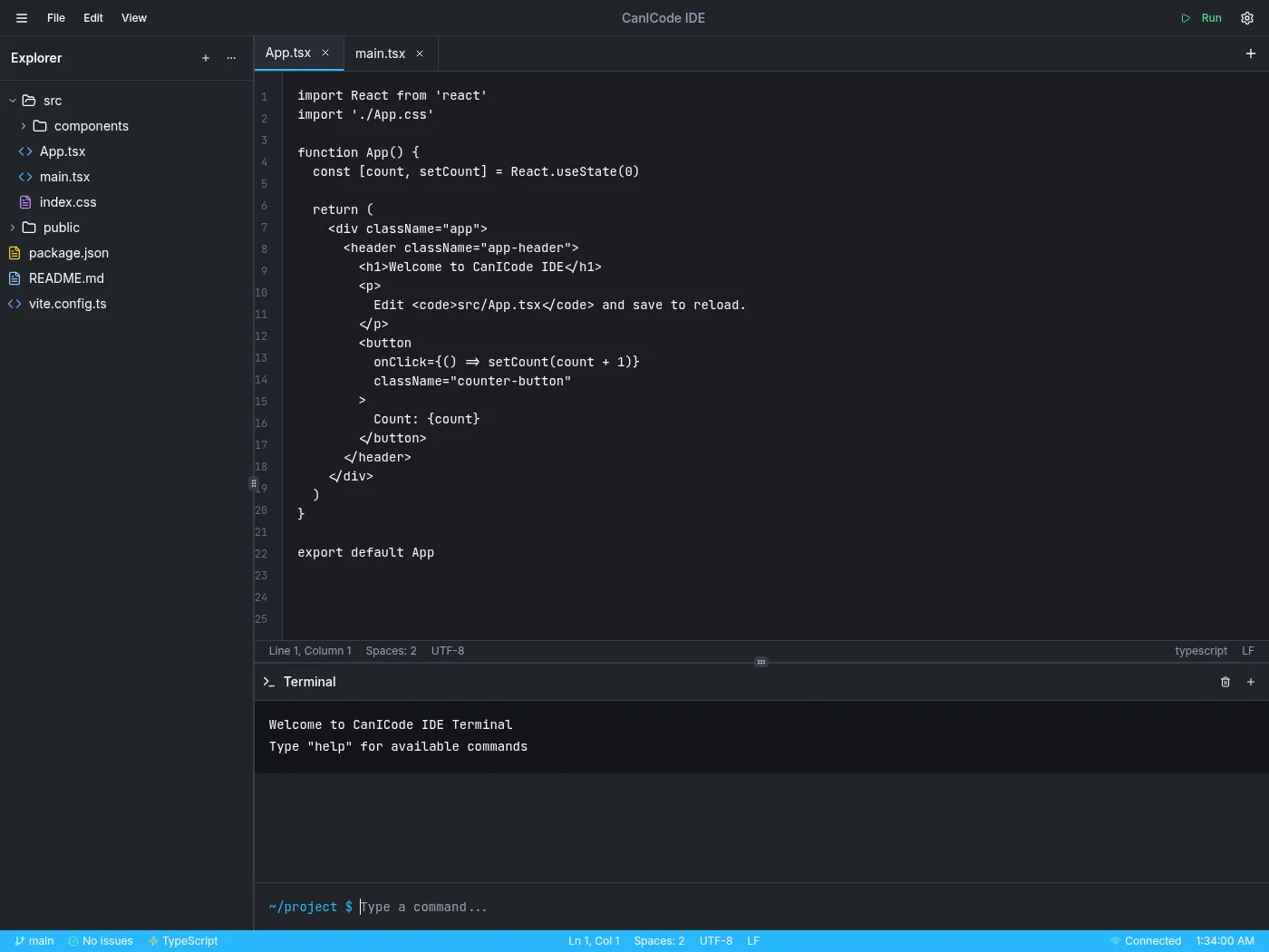 CanICode: Web-based IDE Platform