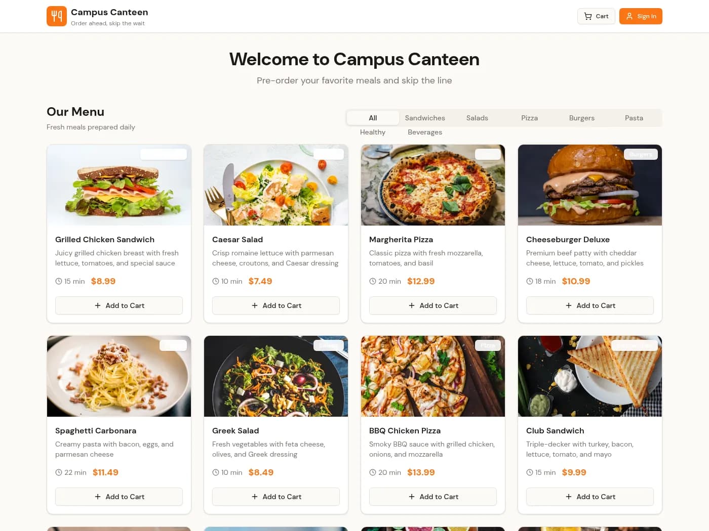 Canteen Preordering System