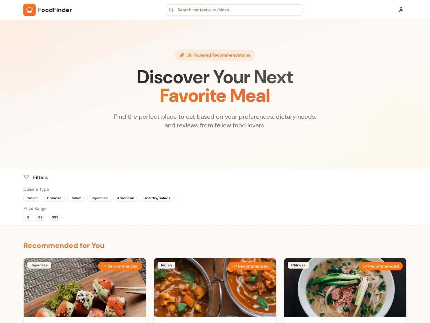 Canteen Recommendation System