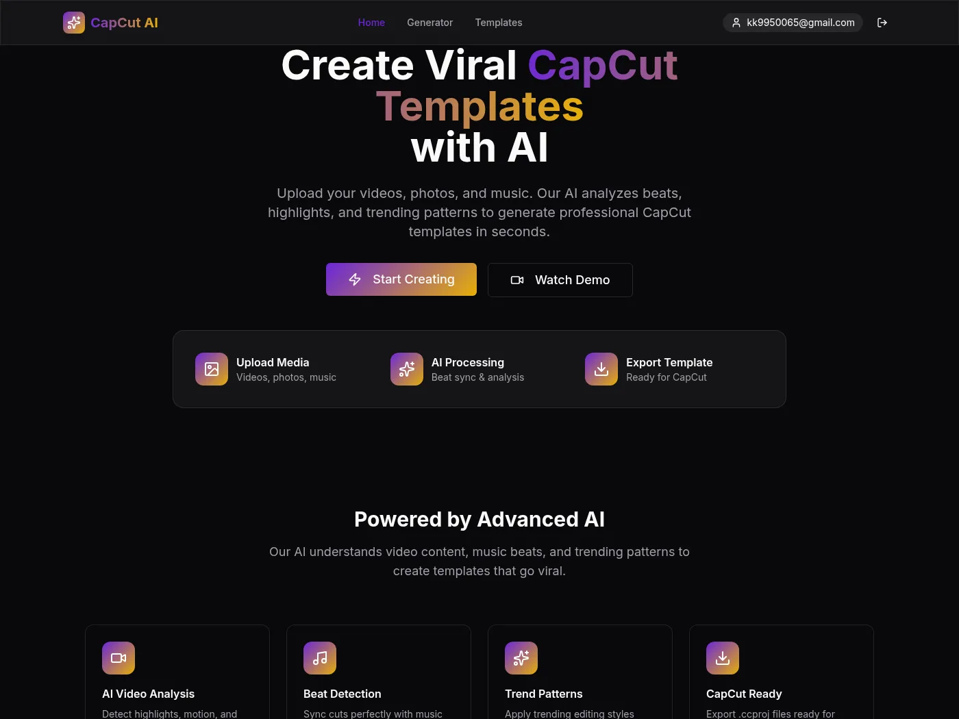 CapCut AI Template Generator