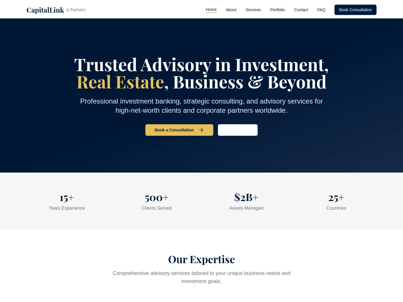 CapitalLink & Partners Official Portfolio Website