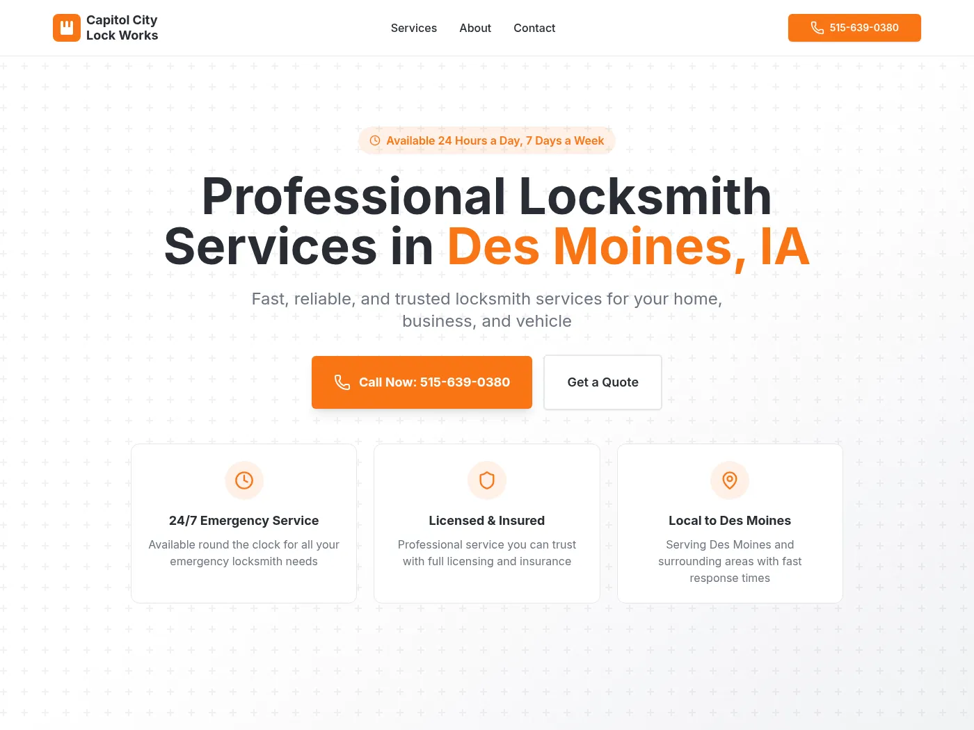 Capitol City Lock Works Locksmith Services Website