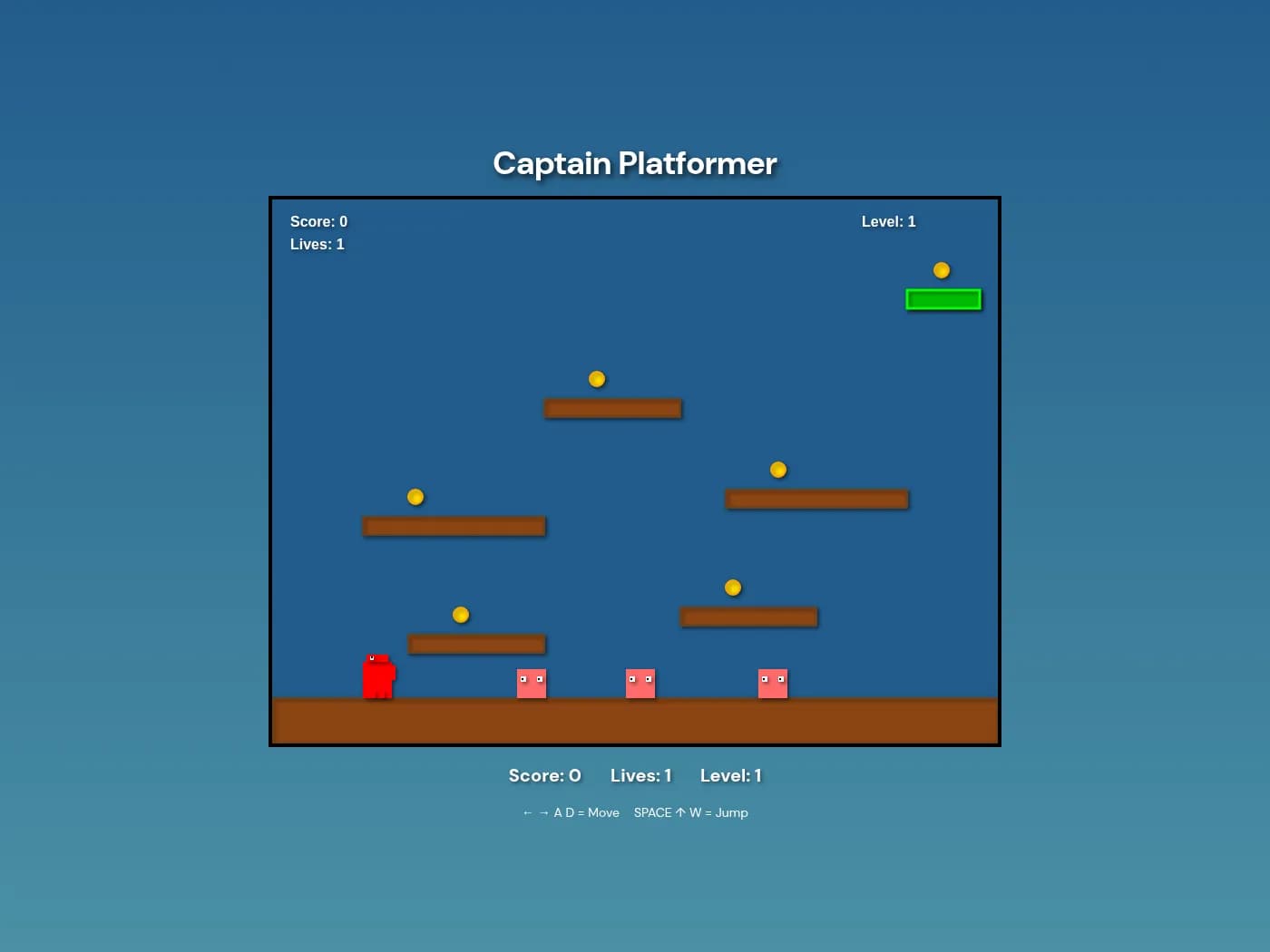 Captain Platformer Game