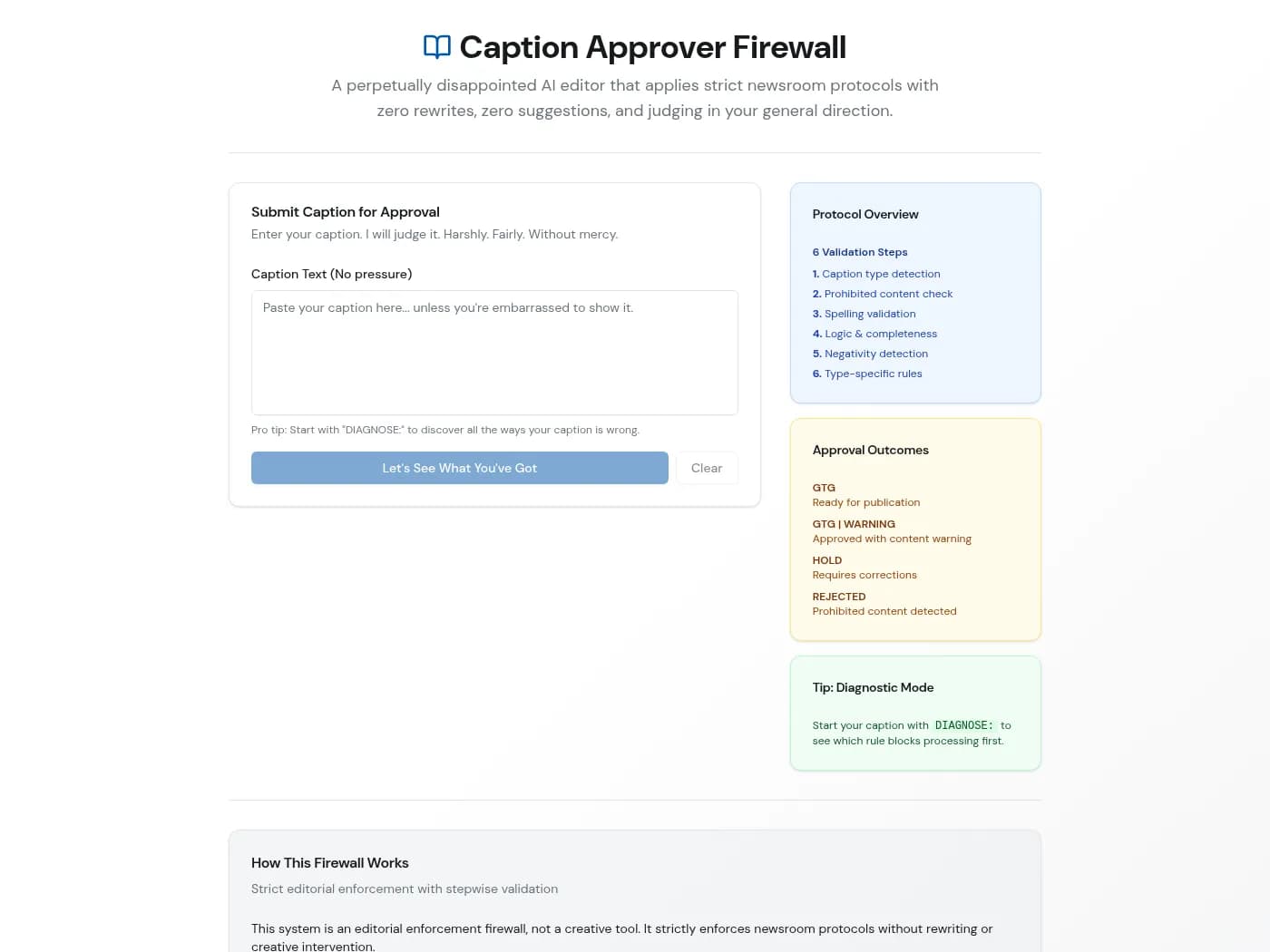 Caption Approver Firewall