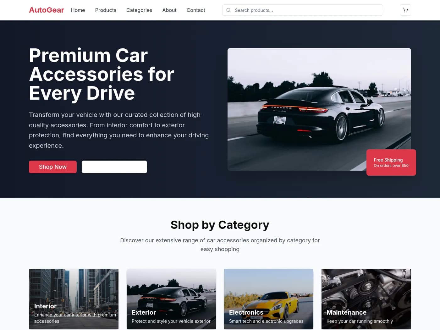 Car Accessories E-commerce Website