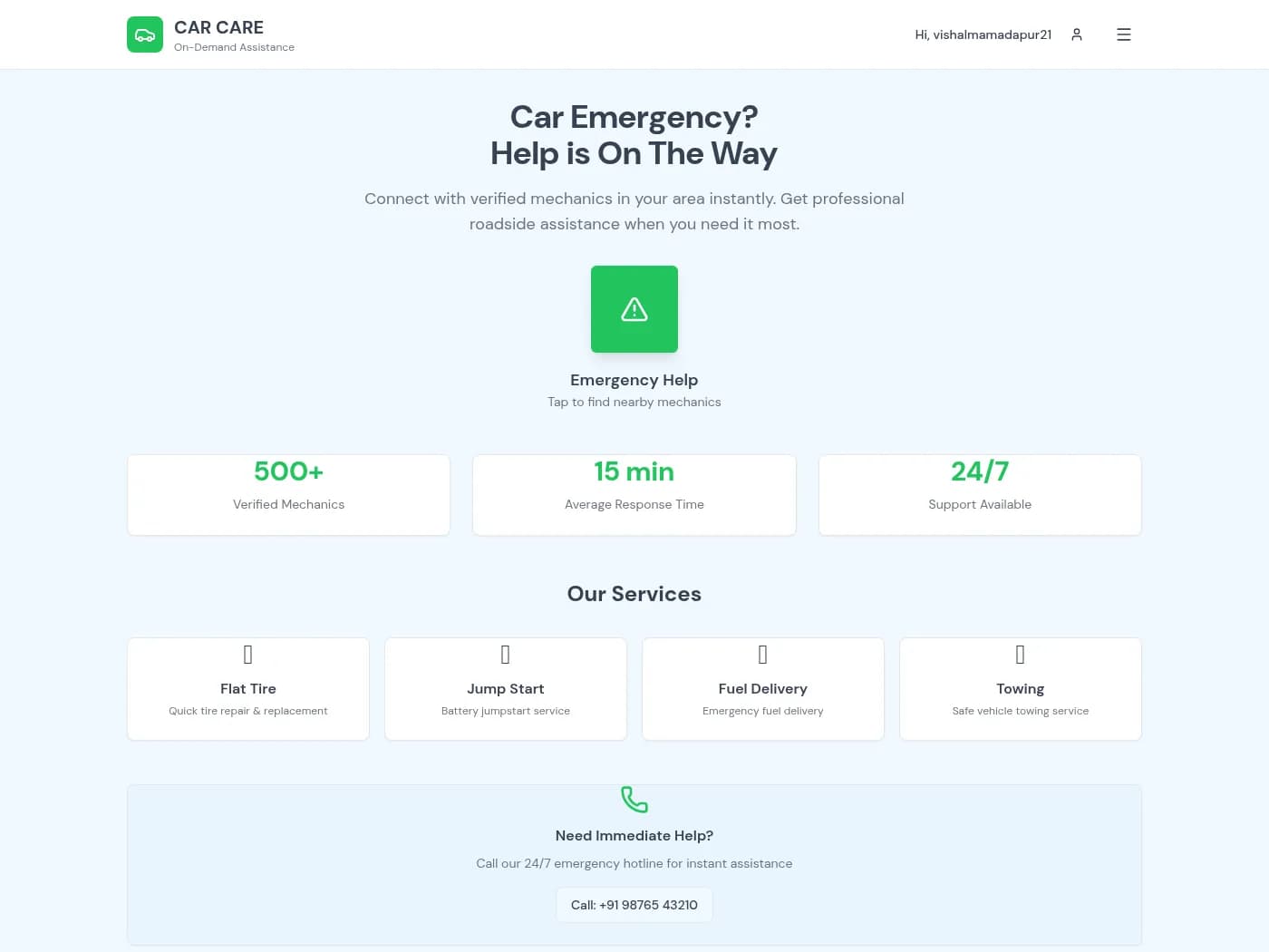 CAR CARE: On-Demand Roadside Assistance App