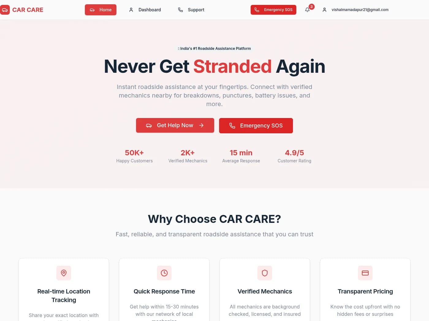 CAR CARE: Instant Roadside Assistance for Vehicle Owners