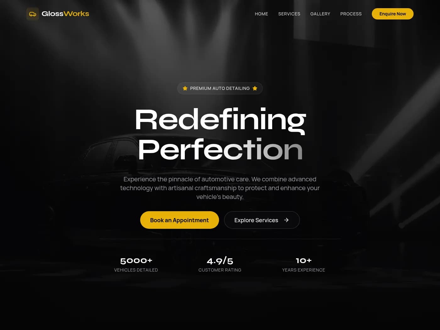 GlossWorks Car Detailing Premium Website