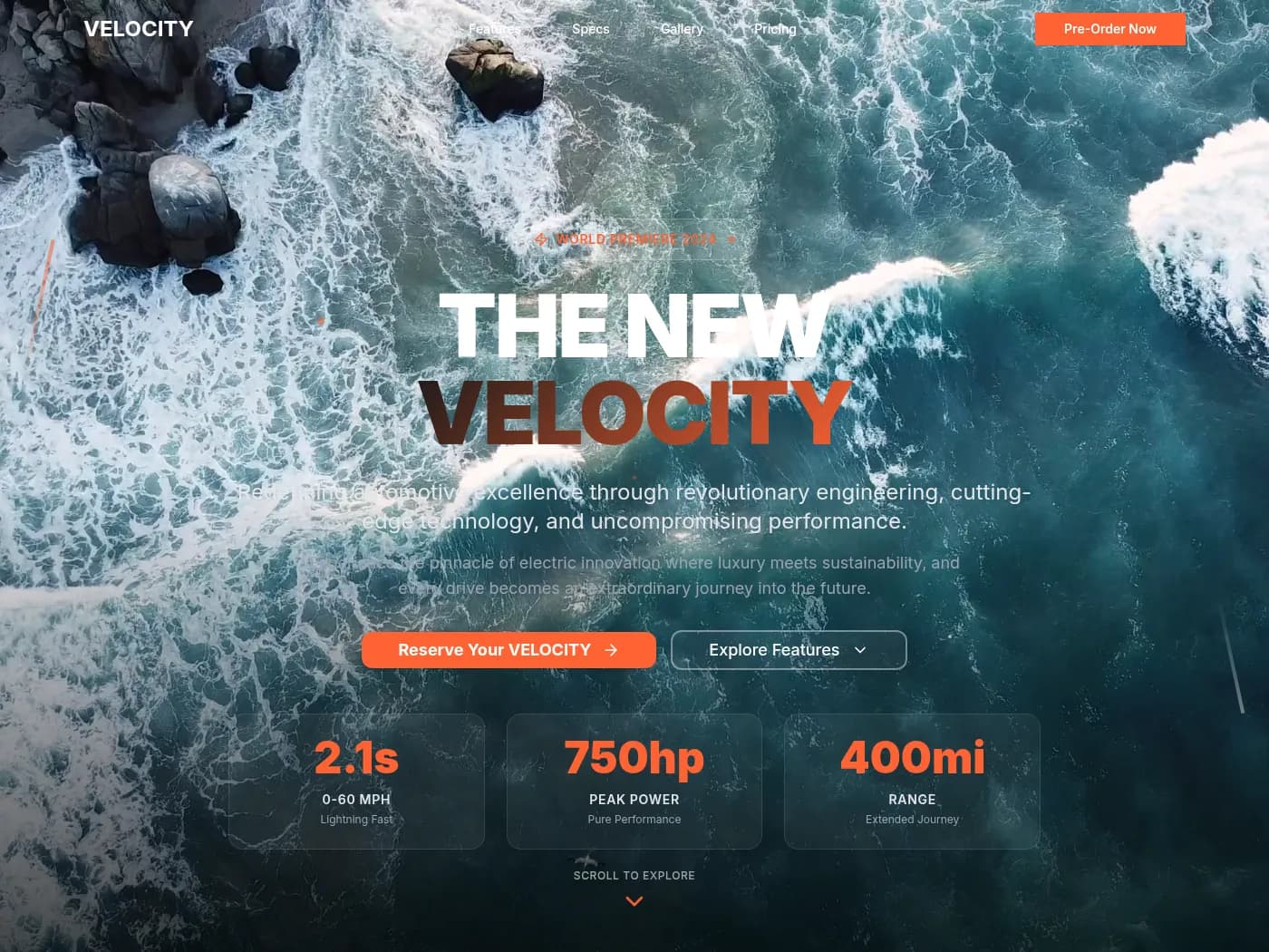 Car Launch Landing Page