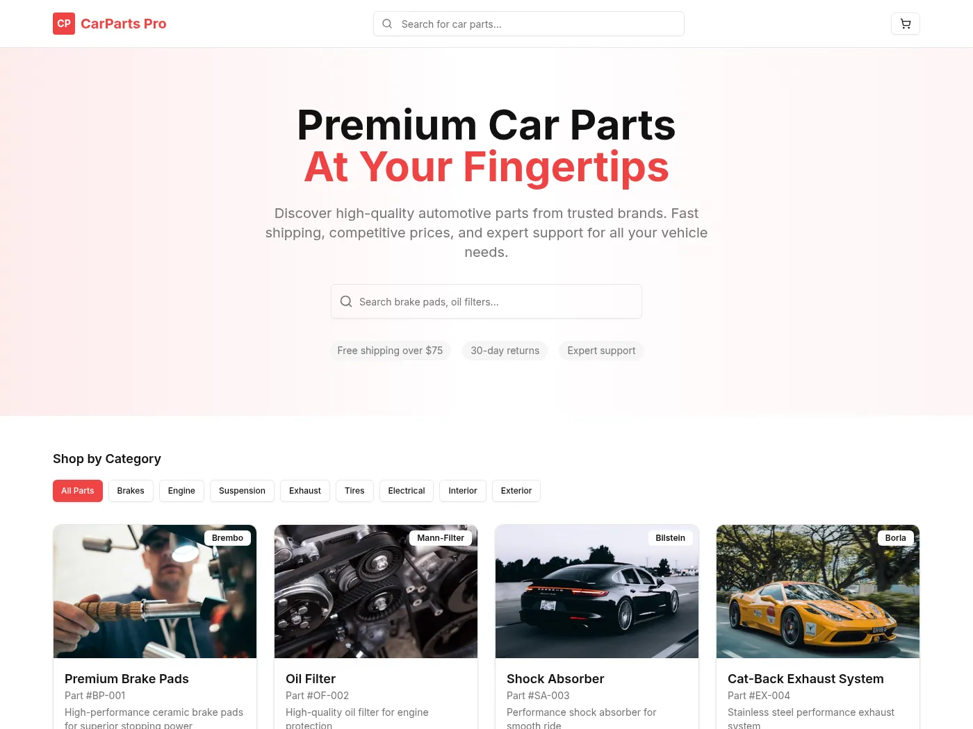 Car Parts Online Marketplace