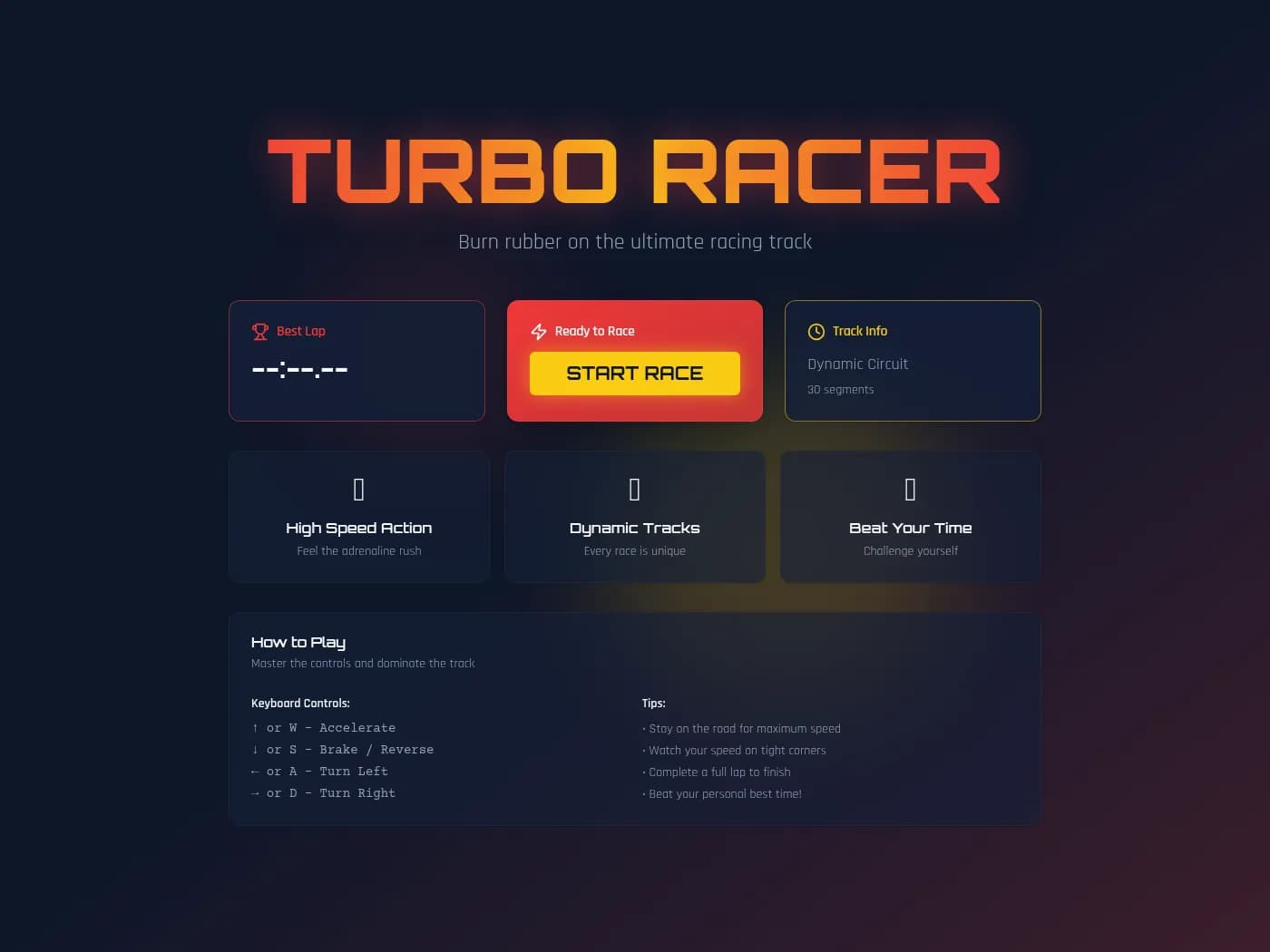 Turbo Racer: A Web-Based Car Racing Game
