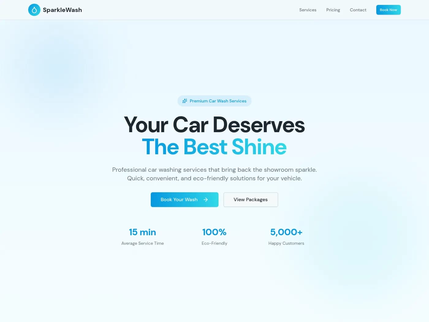 Car Wash Landing Page