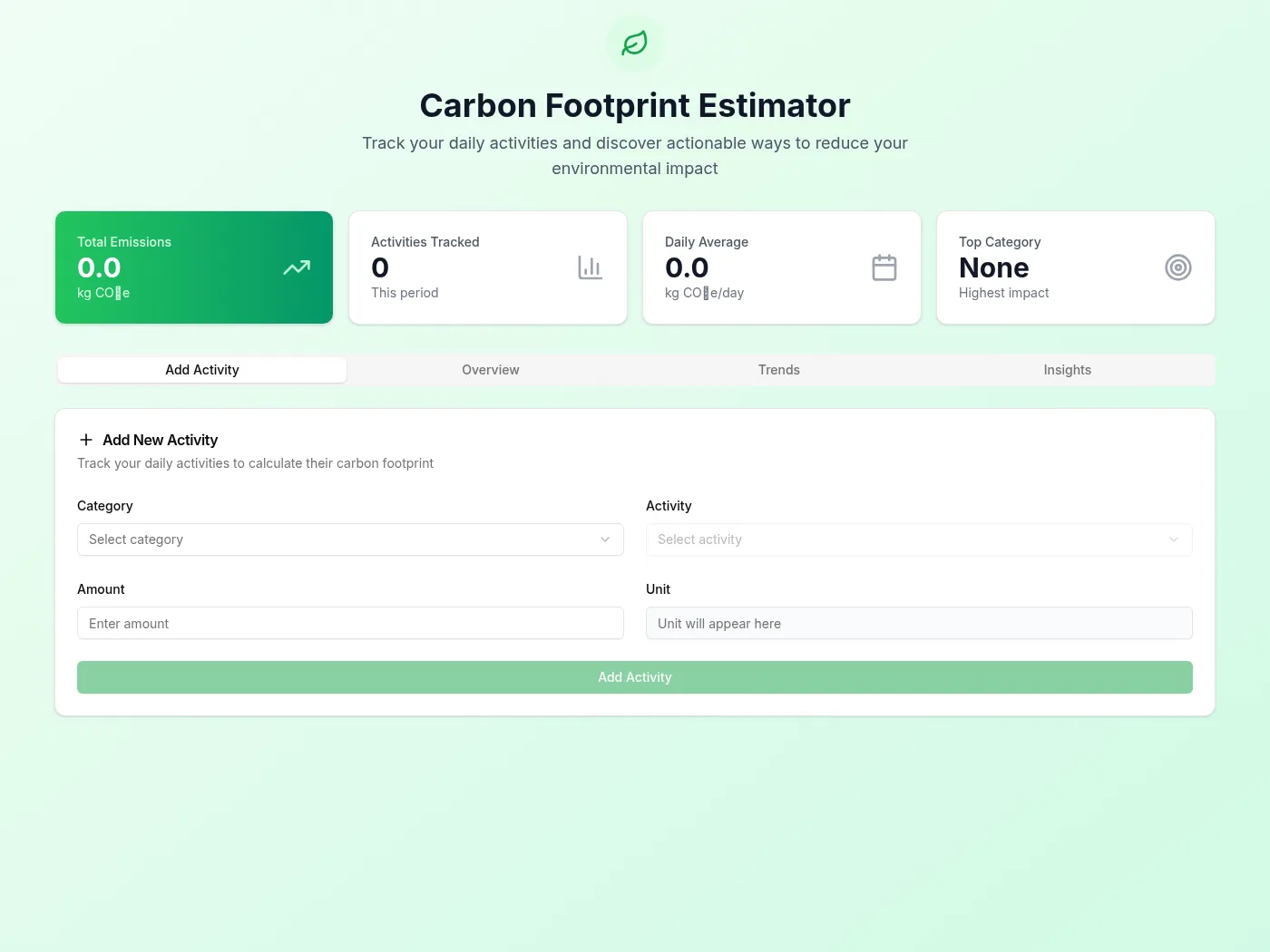 Carbon Footprint Estimator