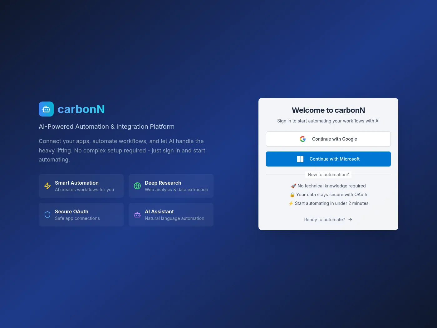 carbonN: AI-Powered Automation & Integration Platform