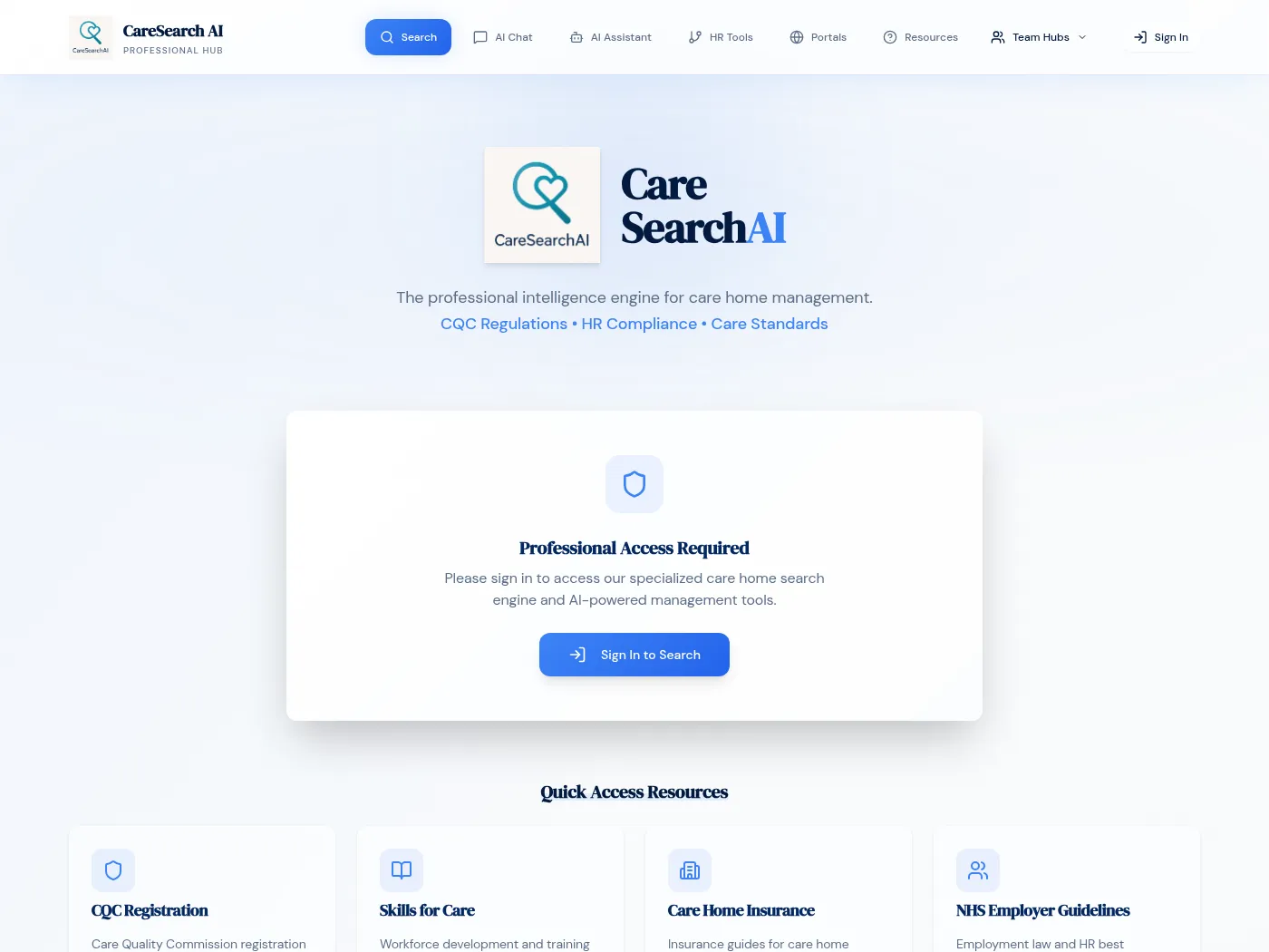 Care Home Search Engine with AI Assistant