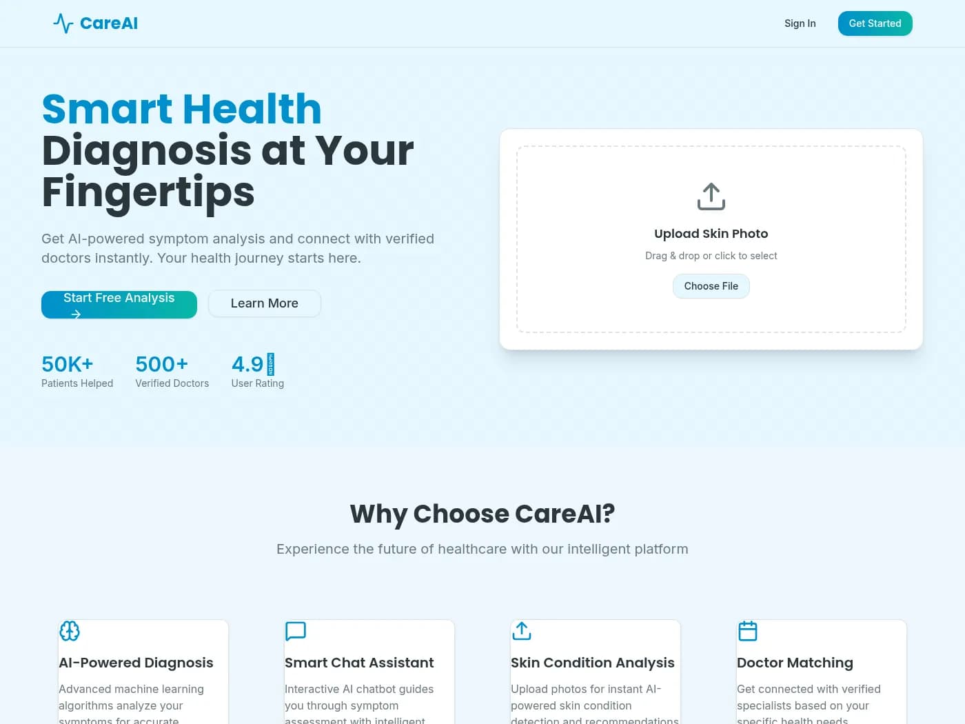 CareAI – Motion-First Intelligent Symptom Checker & Doctor Routing Web App