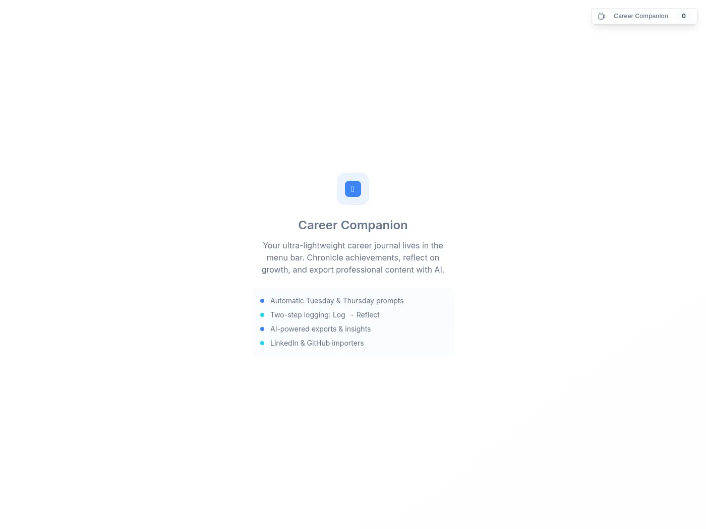 Career Companion Menu Bar Overlay App