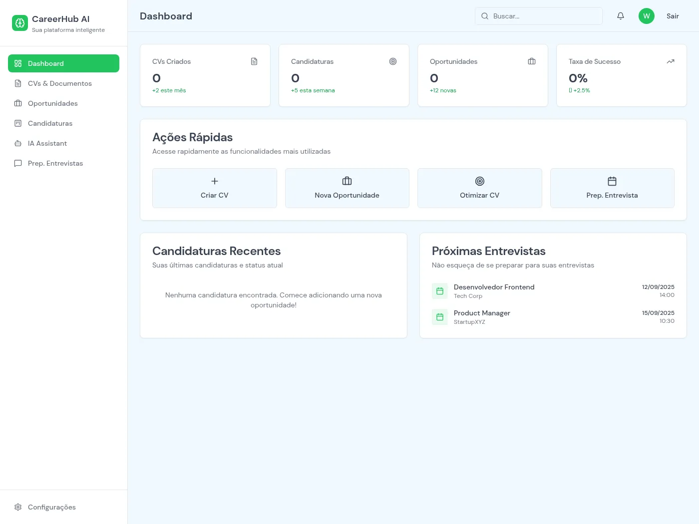 CareerHub AI - Plataforma Inteligente para Gestão de Carreiras e Candidaturas com Recursos de IA