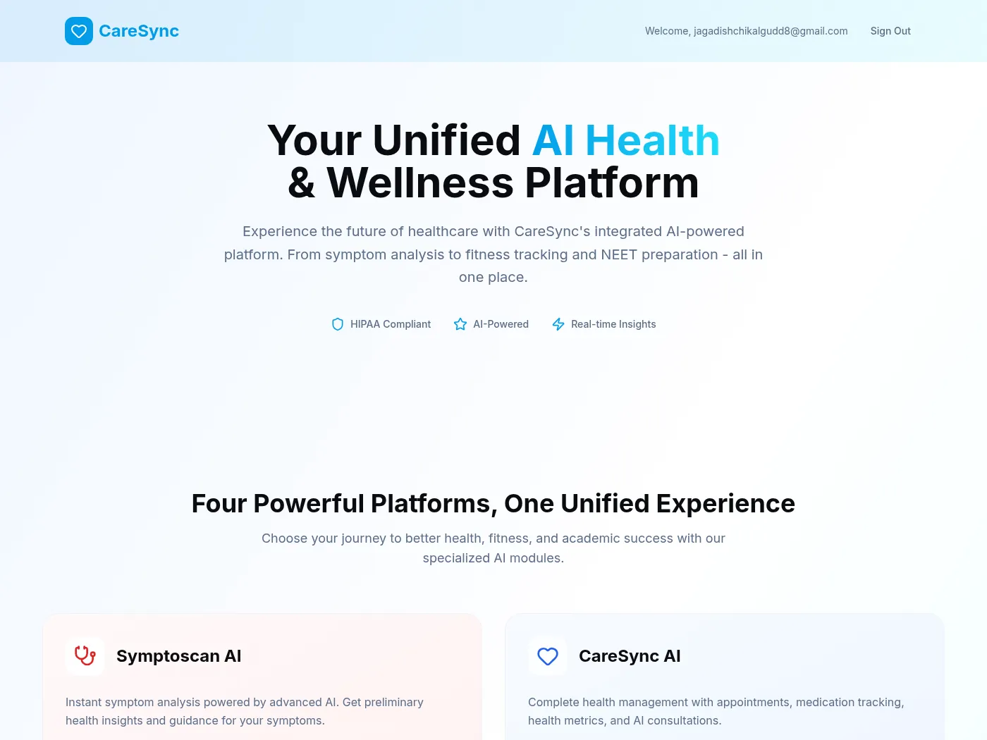 CareSync: Unified AI Health & Wellness Platform