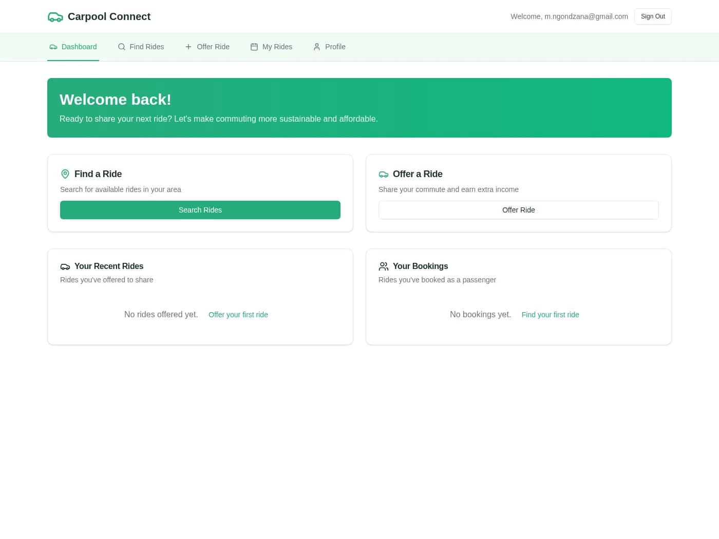 Carpool Connect: Seamless Ride-Sharing Platform