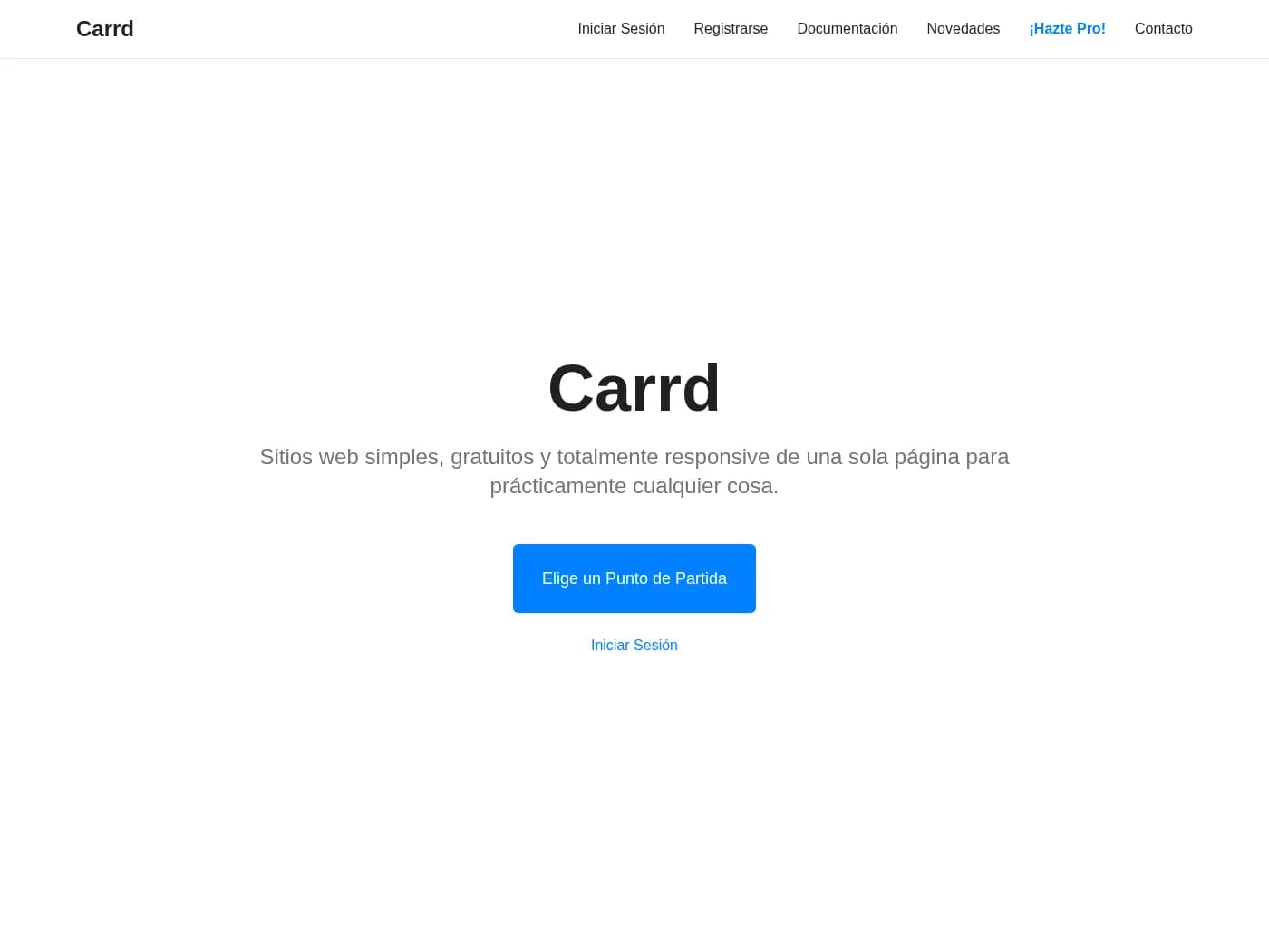 Carrd Clon Español - Creador de páginas web fáciles en español