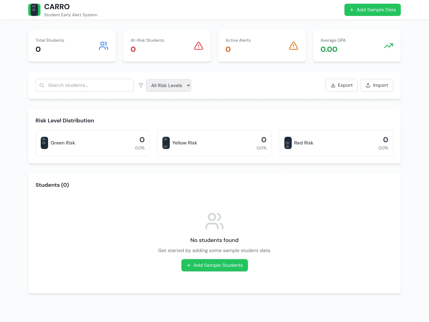 CARRO - Student Early Alert & Risk Monitoring System