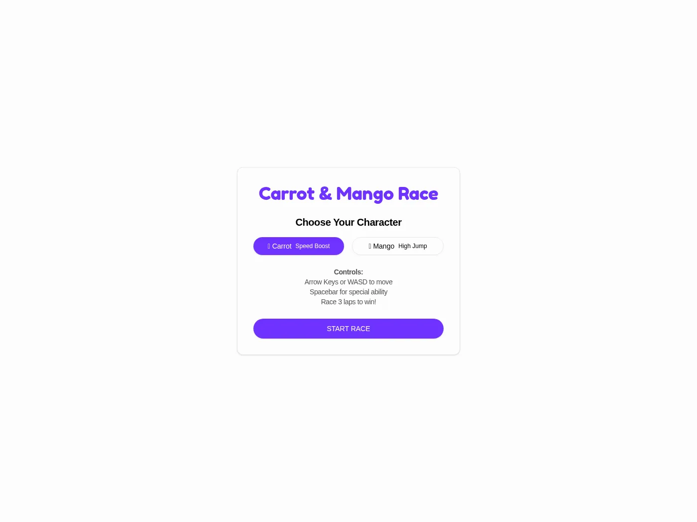 Carrot and Mango Race Games