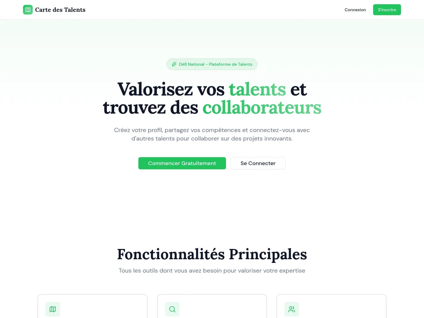 Carte Nationale des Talents – Plateforme de Valorisation des Compétences