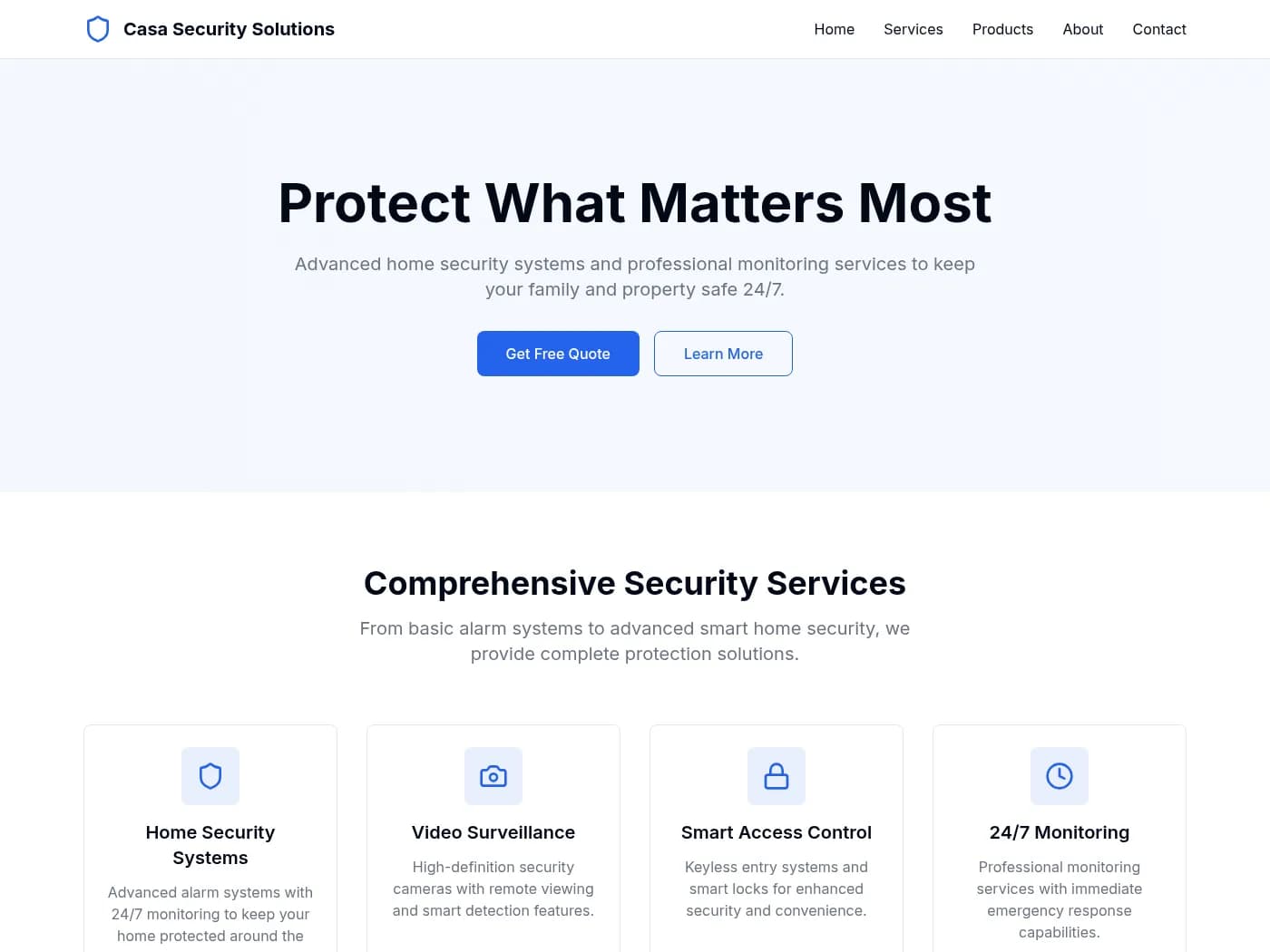 Casa Security Solutions Web Portal