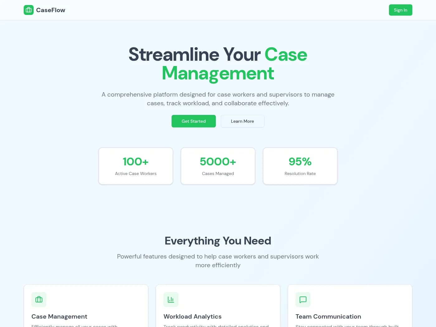 Case Worker Management Platform